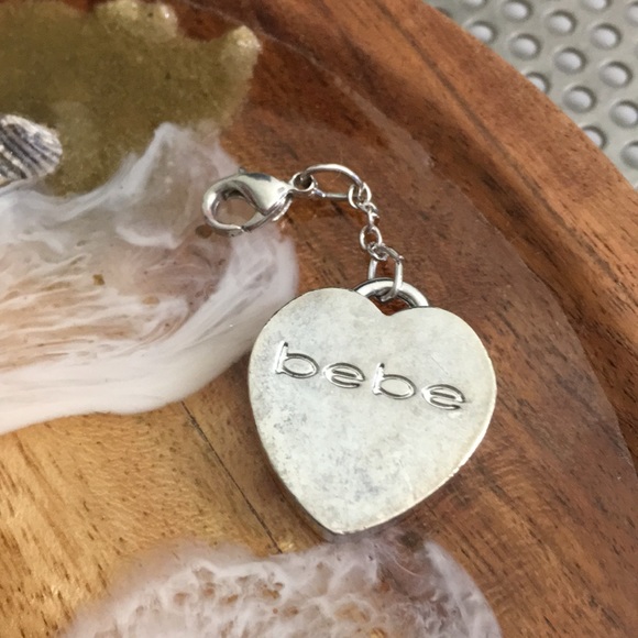 bebe | Jewelry | Vtg Bebe Steel Heart Charm | Poshmark